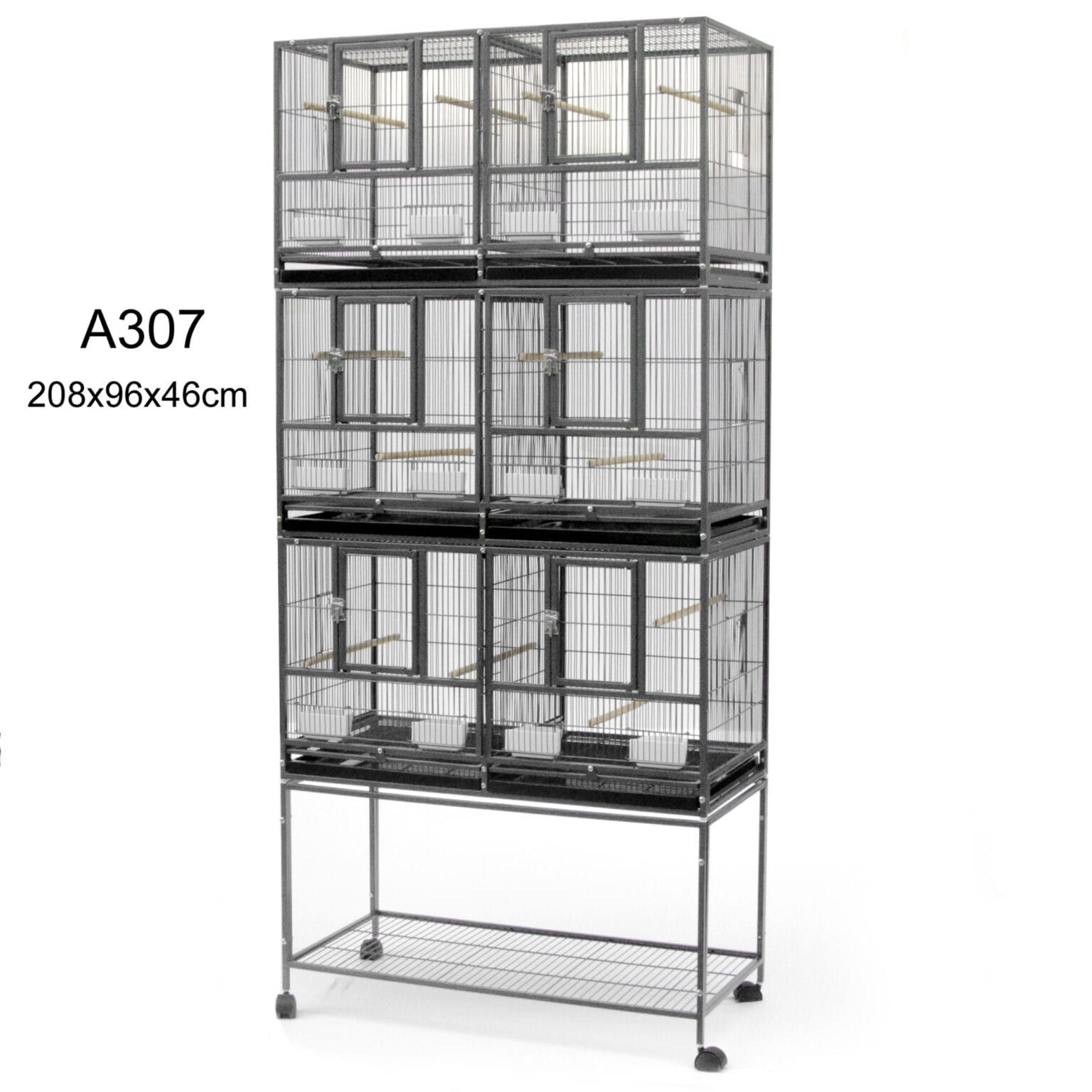 183cm Pet Twin Double Bird Cage Parrot Aviary Stand Removable Divider ...